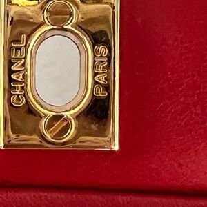 CHANEL | Bags | Chanel Medium Double Flap Purse Vintage Red Chevron ...